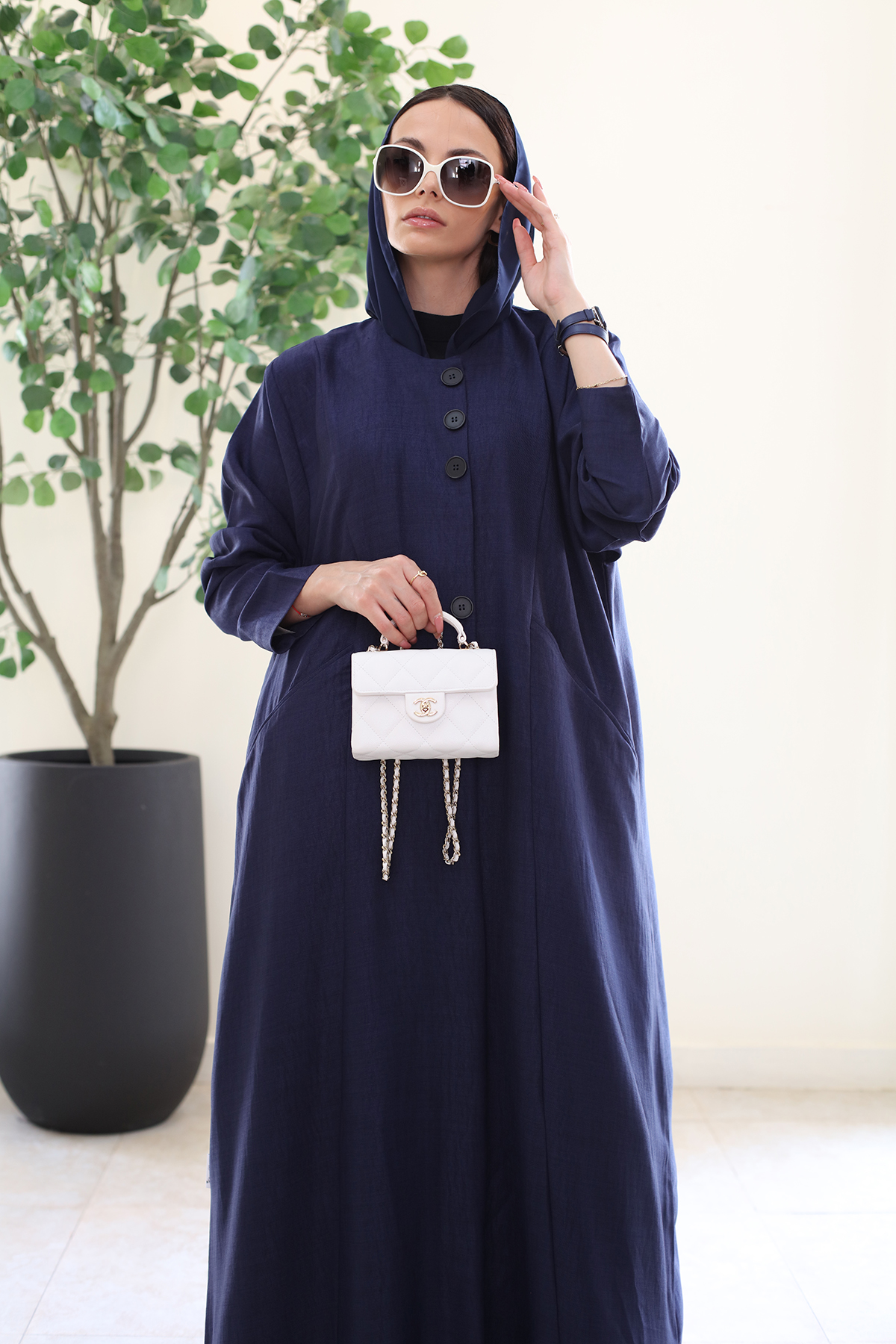 ECN marble button abaya – Elegant Couture